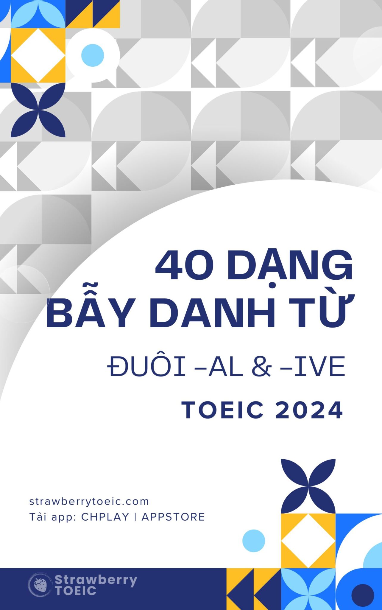 40 DẠNG BẪY DANH TỪ ĐUÔI -AL & -IVE TOEIC 2024 - Strawberry TOEIC